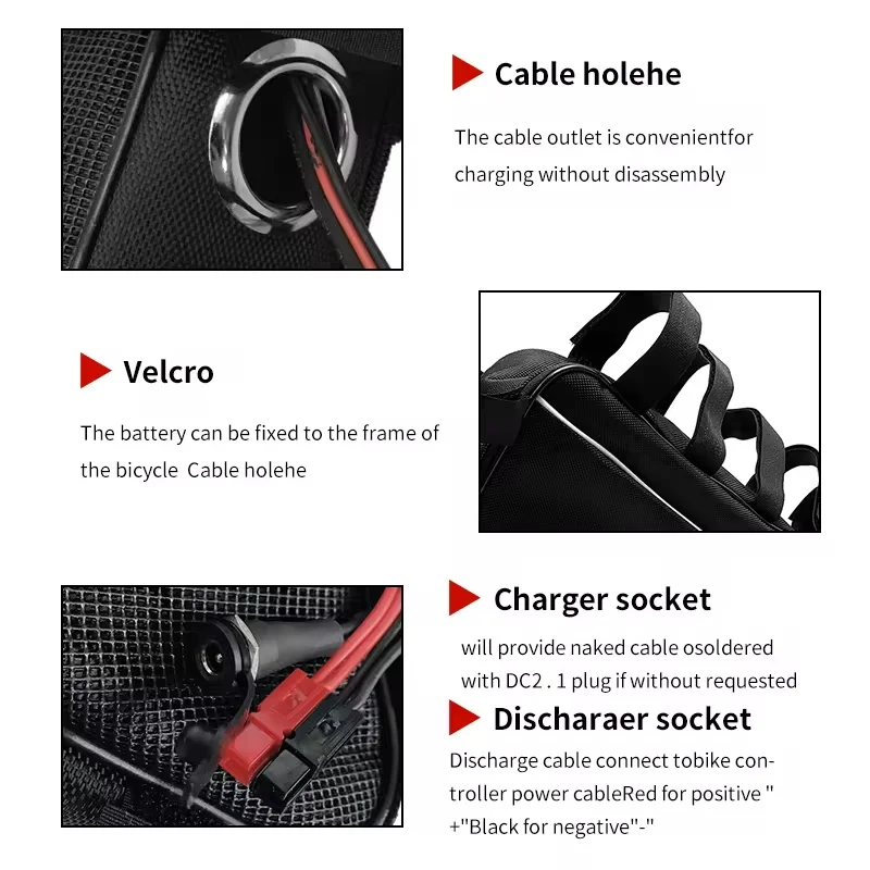 New Ebike Triangle Battery 18650 21700 48V 52V 60V 72V 15Ah 20Ah 29Ah ...