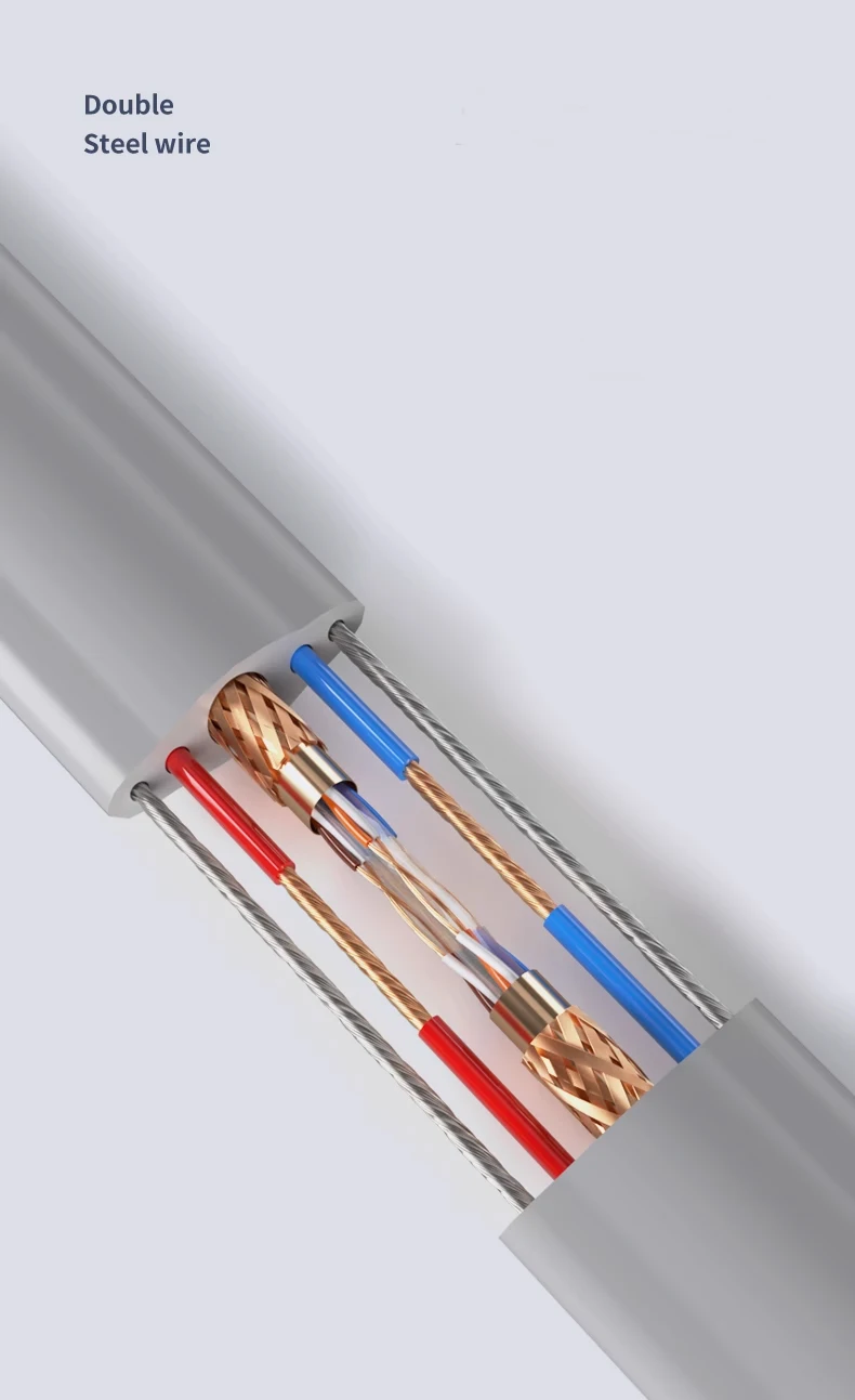 23awg Elevator Cable Flat Lift Cable With Two Steel Wire Lan Cable Utp ...