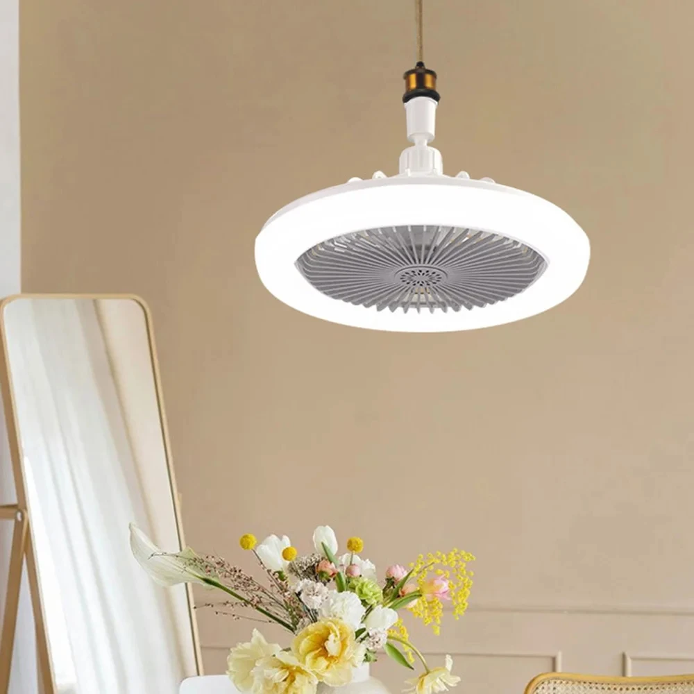 E27 Remote Control 360 Degree Rotation Fan Lamp With Led Lights Quiet ...