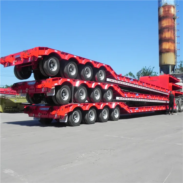 Gooseneck Foldable Low Boy Low Bed Semi-trailer 3/4/5 Axles Low Bed ...