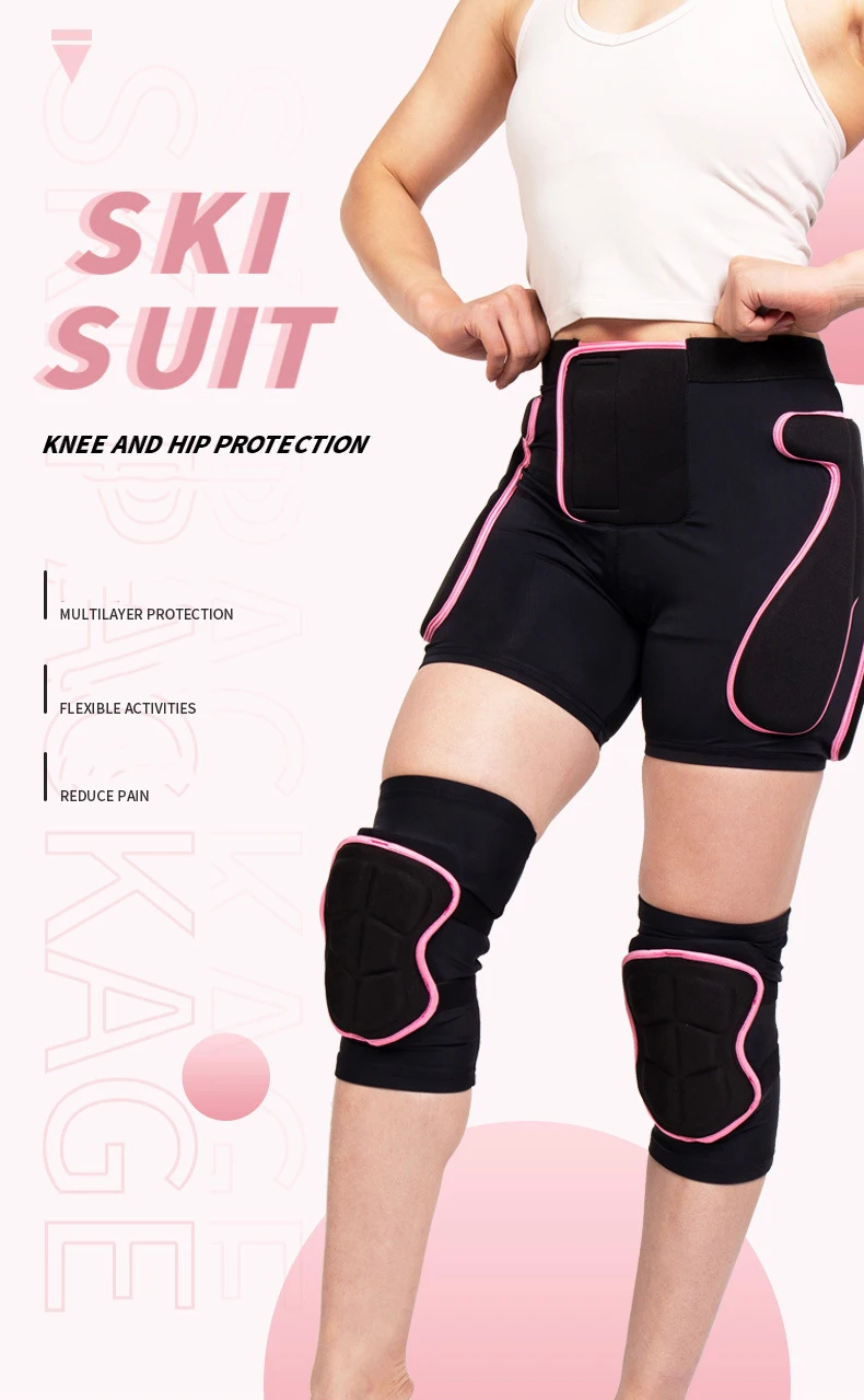 Snowboard Ski Hip Butt Knee Guard Impact Pad Skiing Shorts Pants Knee ...