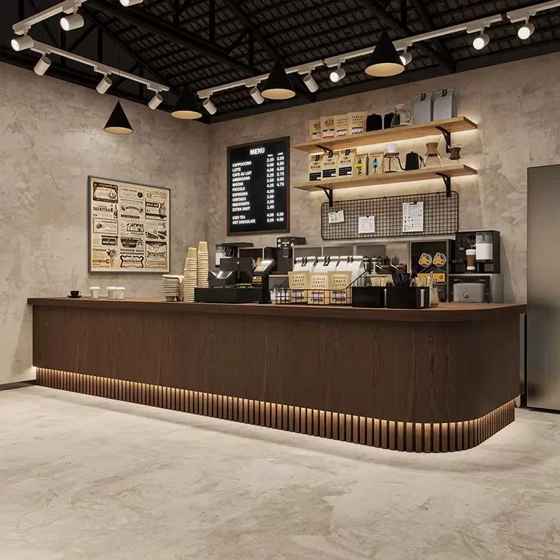Industrial Style Coffee Cashier Restaurant Front Desk Reception Desk ...