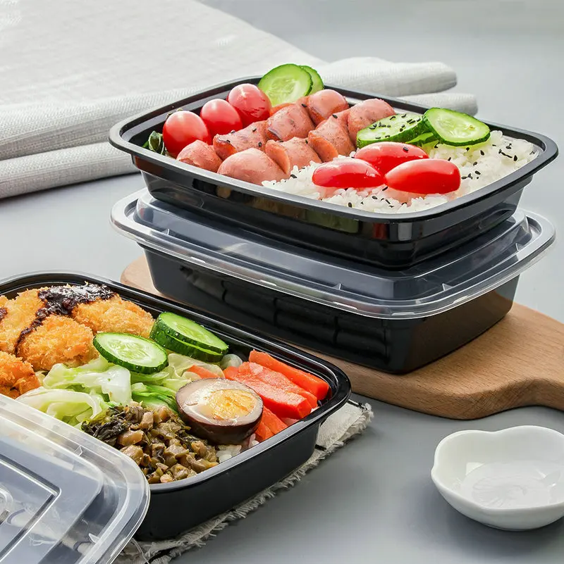 Takeaway Microwavable Plastic Disposable 3 Compartment Bento Food ...