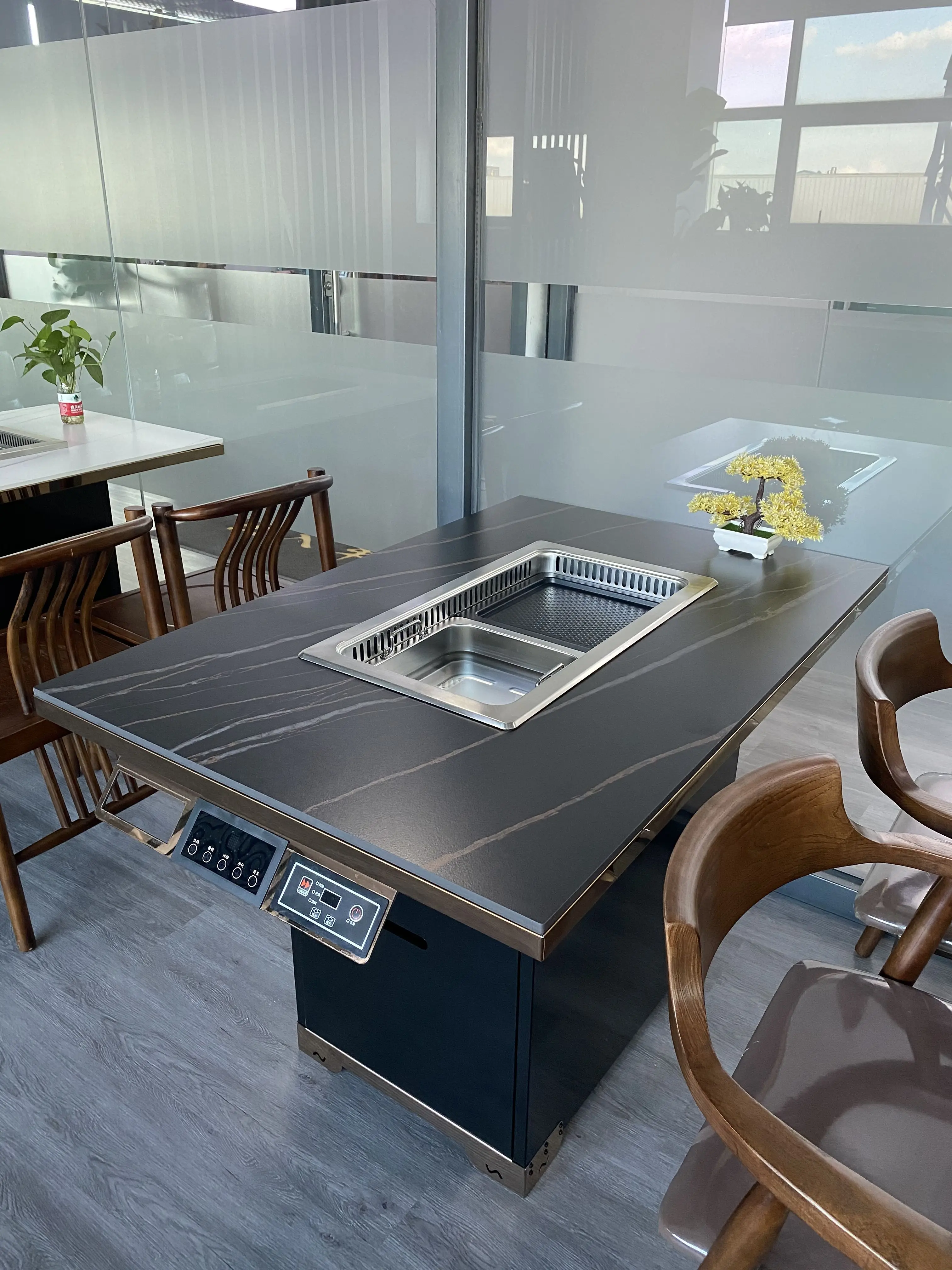 High Quality Commercial Dining Table for Restaurant Smokeless Korean ...
