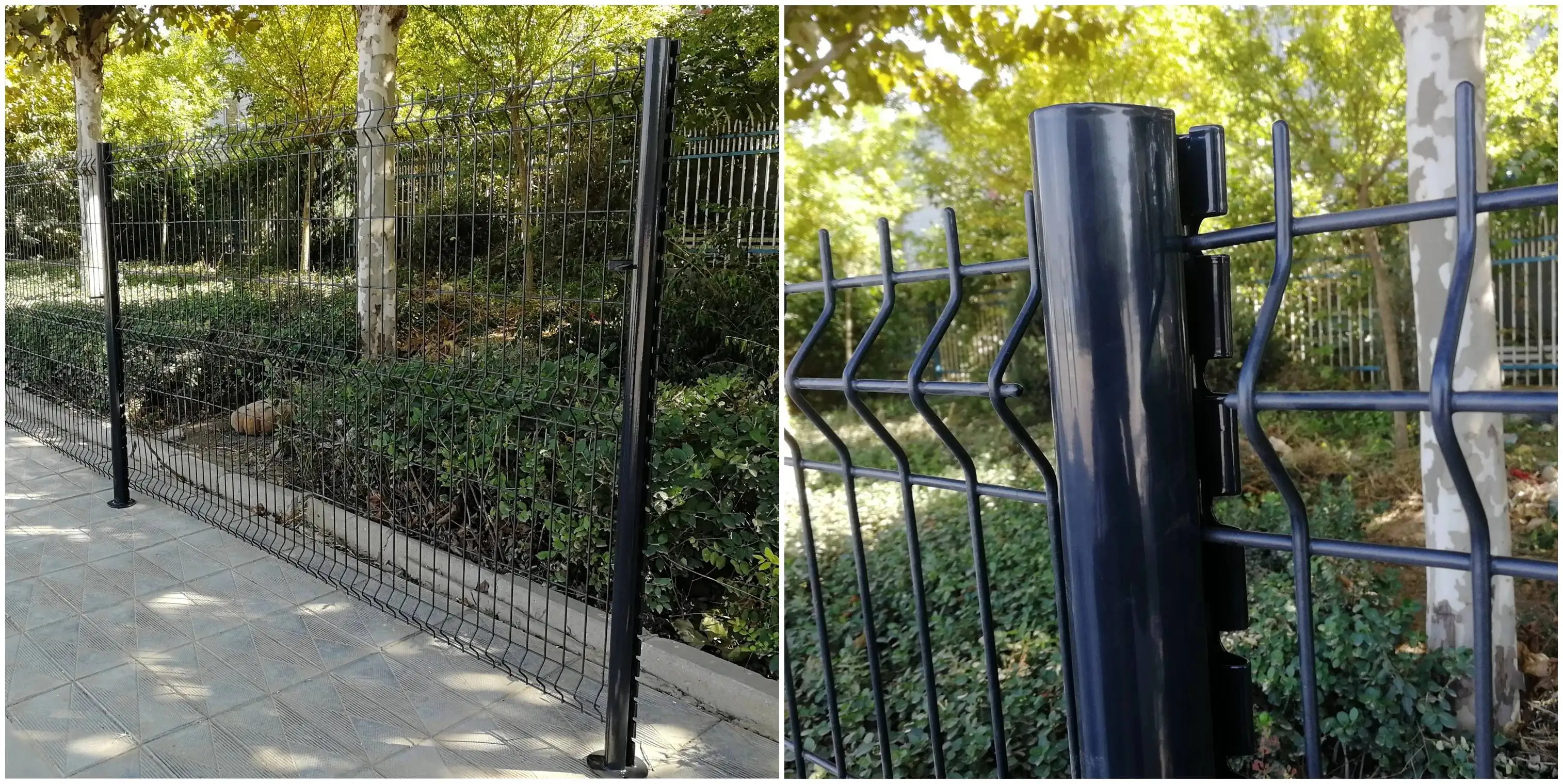 3D Curved Garden Fence Square Post Steel Iron Frame Galvanized+PVC ...