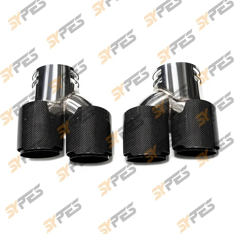 SYPES Carbon Fiber Exhaust Tip For BMW G22 G23 G26 M440i 2021 2022 Dual ...