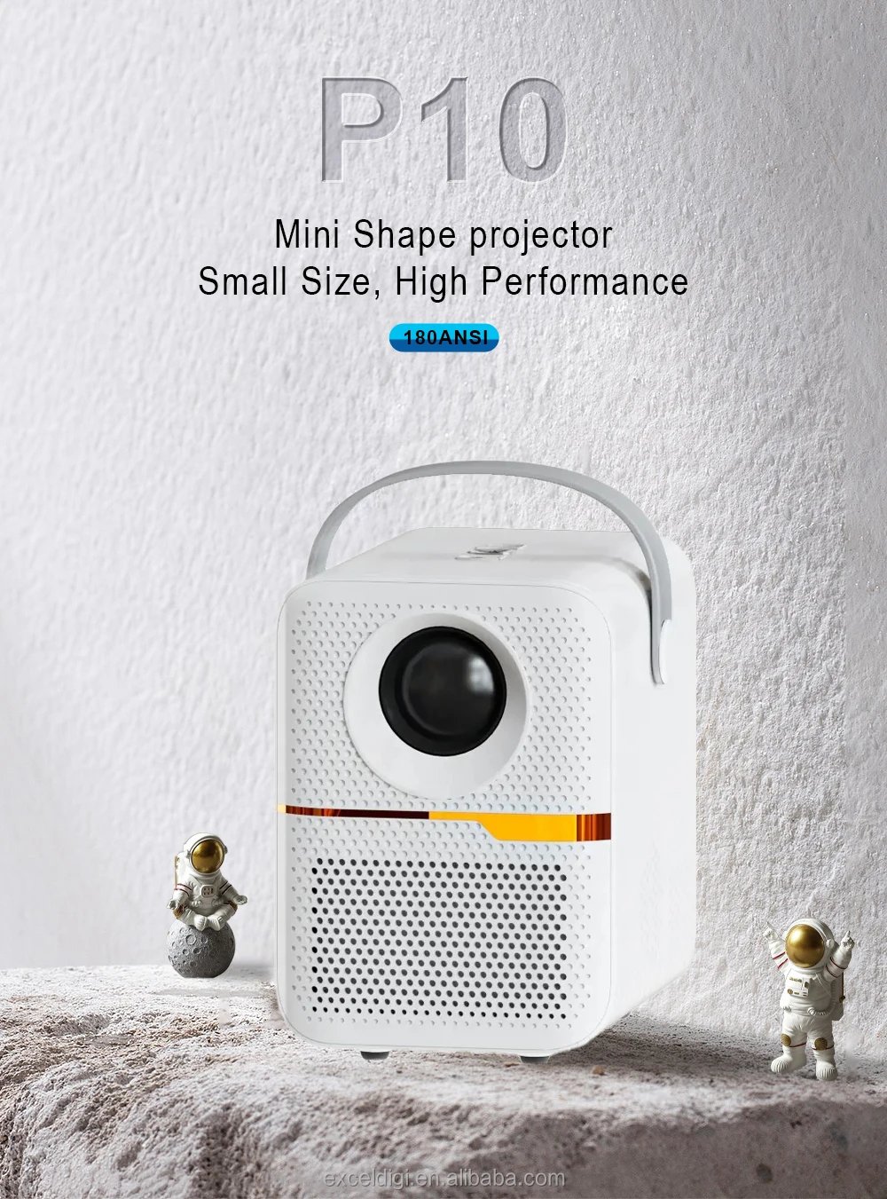 Excel Digital Hd Big Screen Mini 4k 120 Lm Video Projector 1080p 3d ...