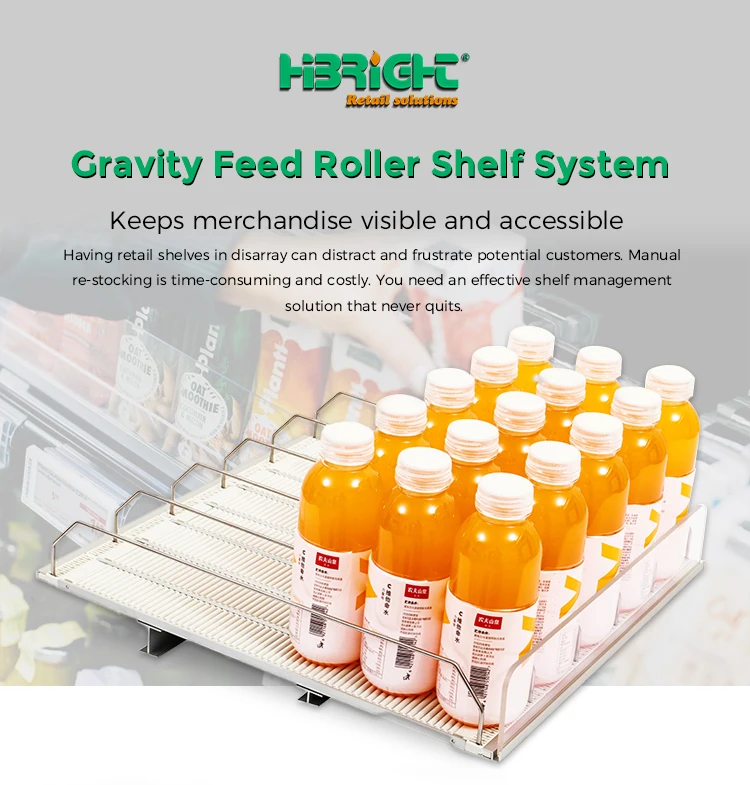Supermarket Shelf Pusher Gravity Roller Shelf Pusher System Divider ...