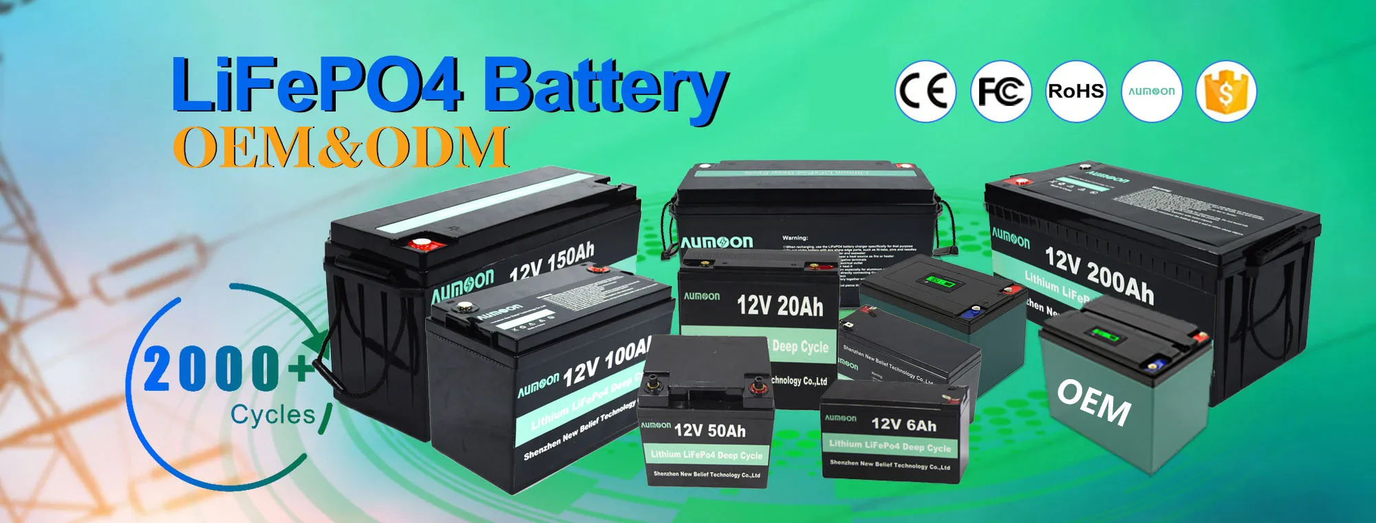 Oem Cheap Lifepo4 12v 24v 36v 48v Battery 100ah 200ah Auto Rechargeable ...