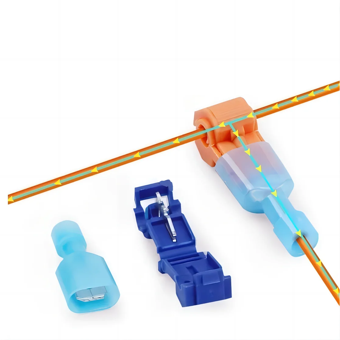 T Tap Type Electrical Connector 100pcs Terminal Quick Electrical Cable ...