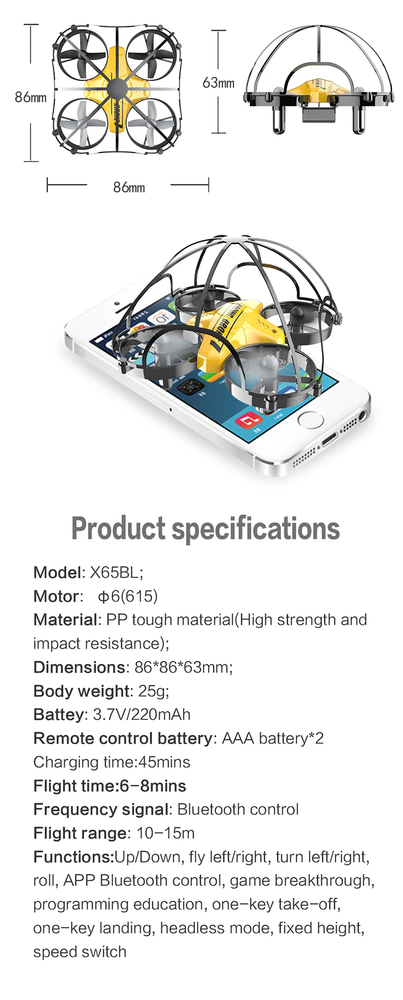 Beginner-friendly Programmable Drone for Primary Education