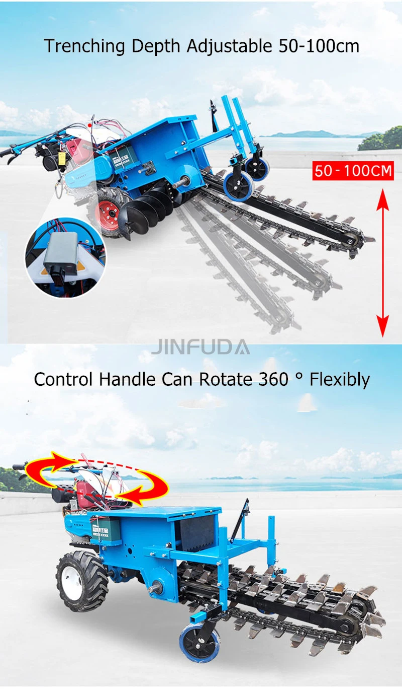 Tractor Hydraulic Chain Digging Trencher Mini Dual Track