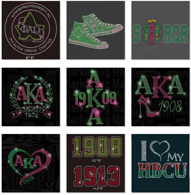 Custom Alpha Aka Sorority Custom Bling Rhinestone Transfer - Buy Aka ...