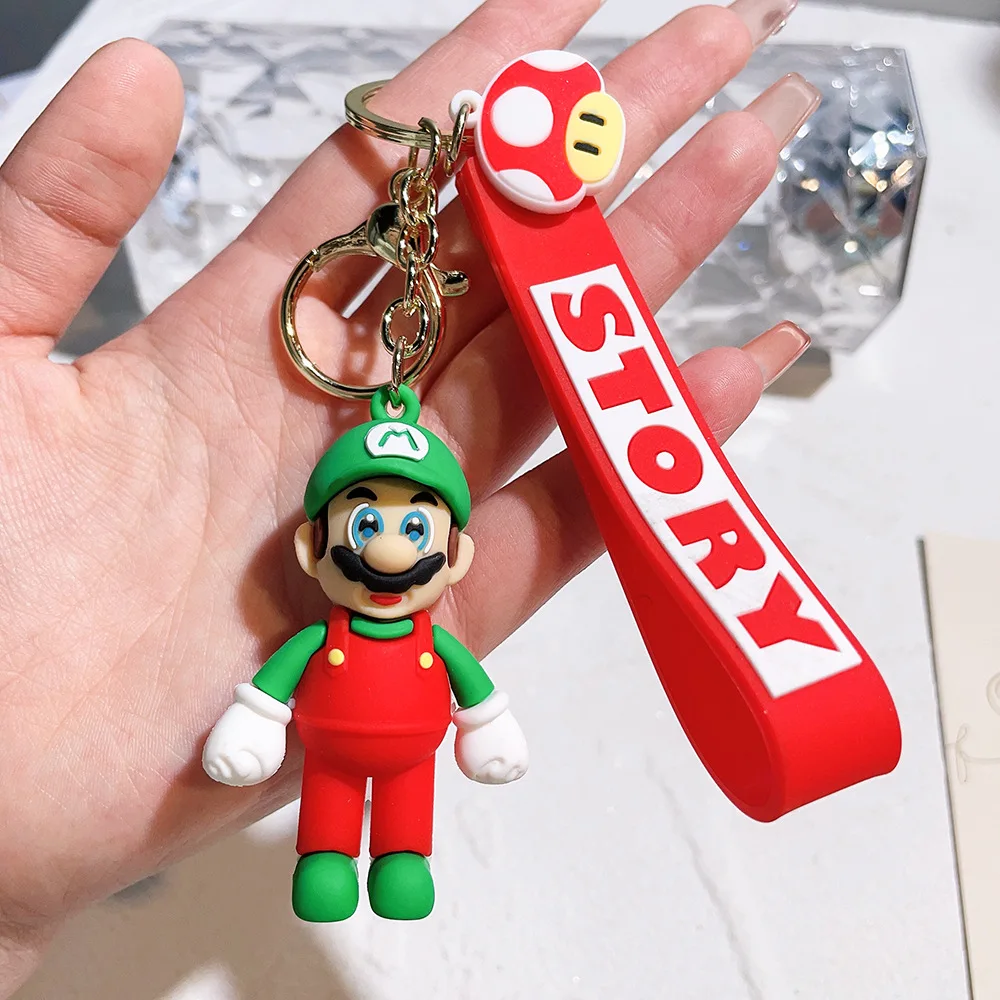 Cartoon Super Mario Bros Anime Pvc Keychains Promotional Custom Mario ...