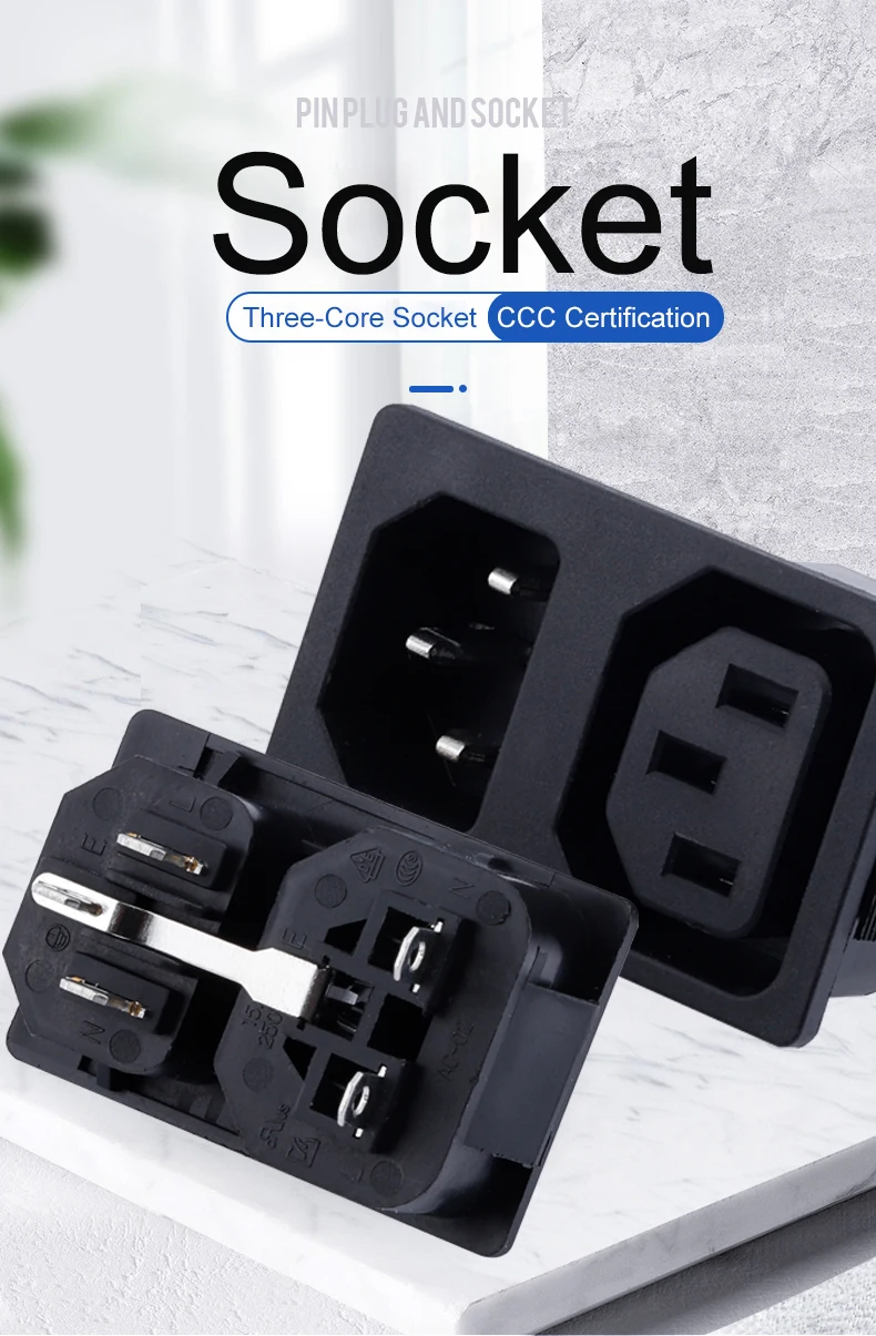 Ib-682 Universal Electrical Receptacle Ac Power Socket 3 Holes High ...