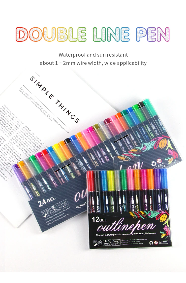 Metallic Stifte - Bestdi Outline Pen - Double Outline Markers