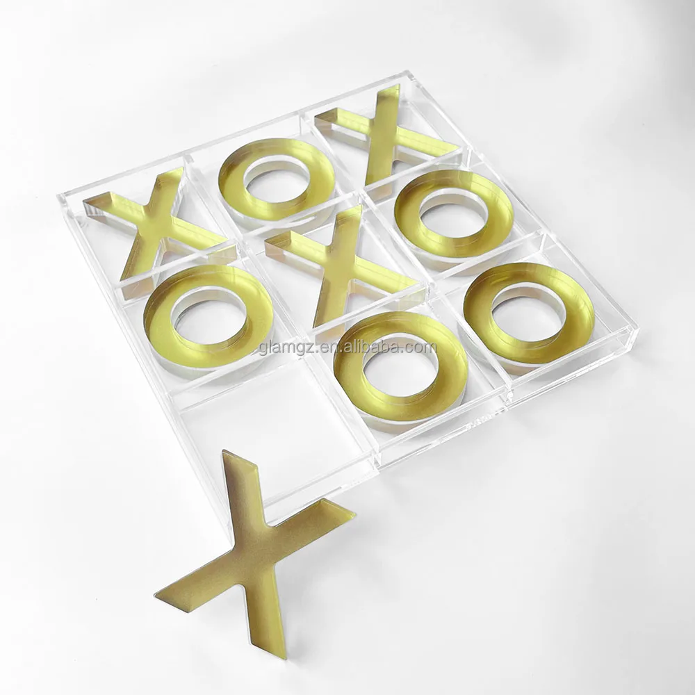 Custom Modern Chess Set - Lucite Table X O Game Set