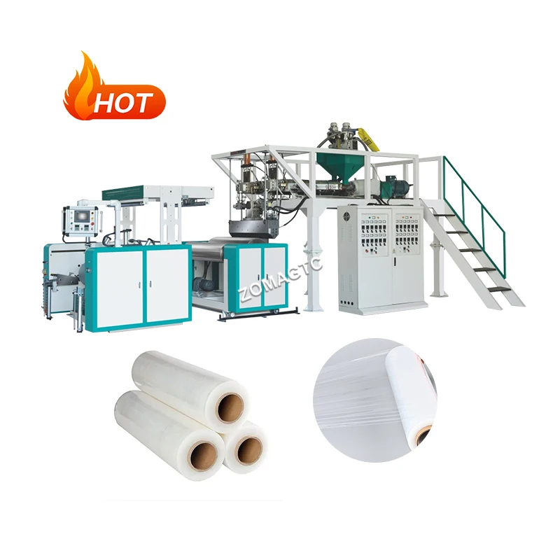 Automatic Food Pe Stretch Film Rewinding Making Machine Plastic Stretch ...