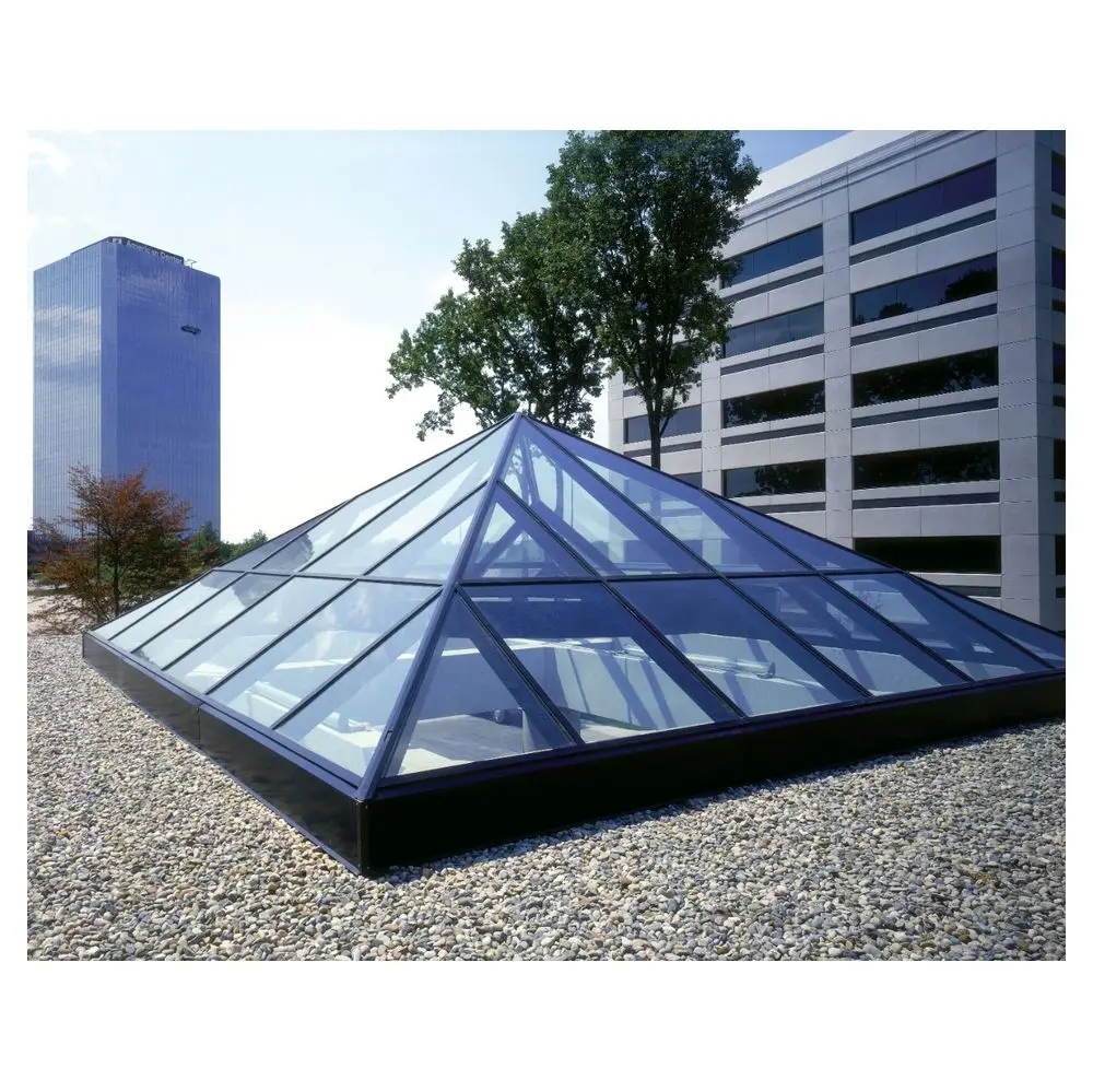 Luxury Resorts Architectural Skylight Pyramid Design Glass Roof Black ...