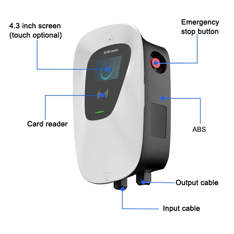 Wallbox Ev Charger Wifi Level 2 Type 2 Electric Car Power Ac Ev Charger 7kw 11kw 22kw Wall ...