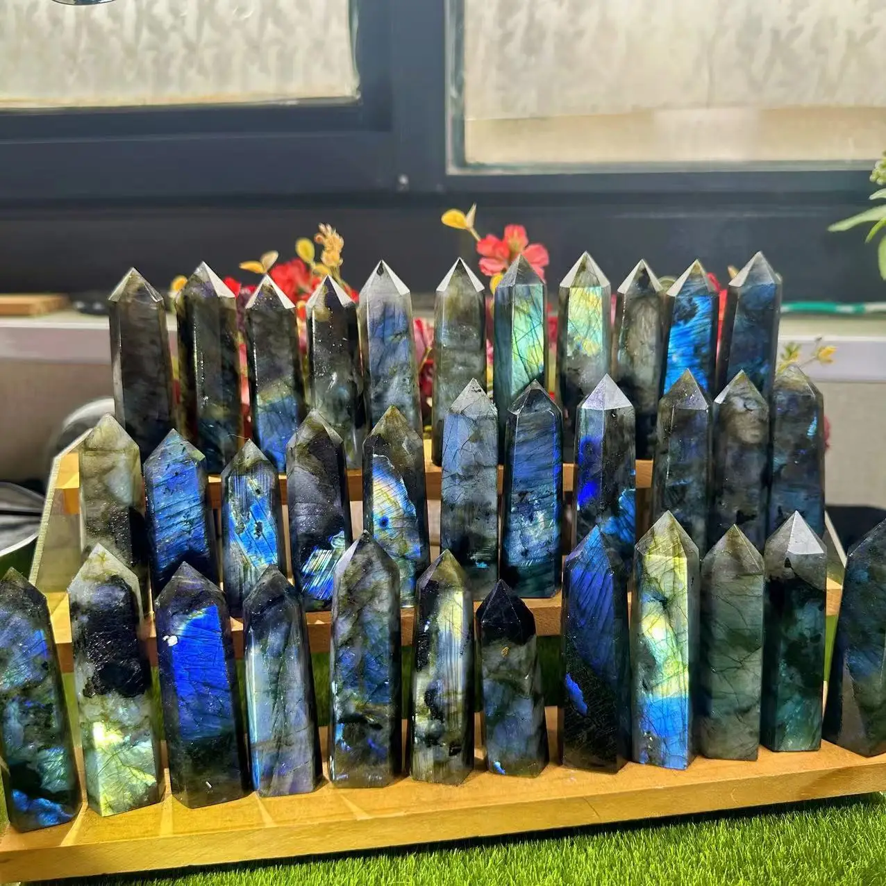 Wholesale High Quality Spiritual Natural Stone Labradorite Tower Crystal Point For Healing ...