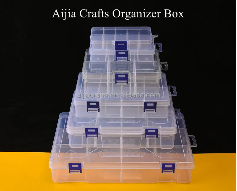Versatile Organizer Box - Clear Plastic with Adjustable Compartments