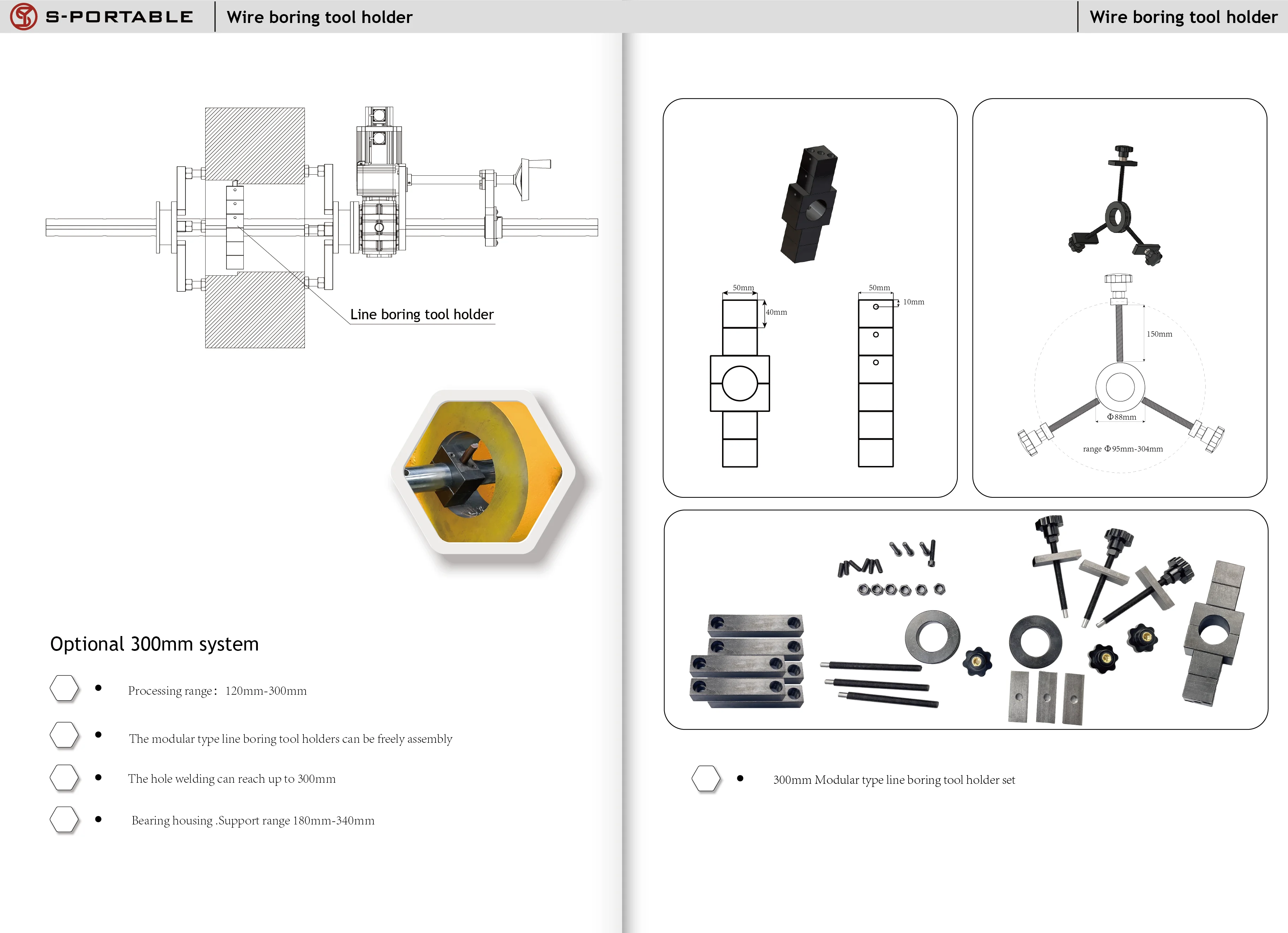 Portable Line Boring And Bore Welding Machine 220v 55-160mm Excavator ...