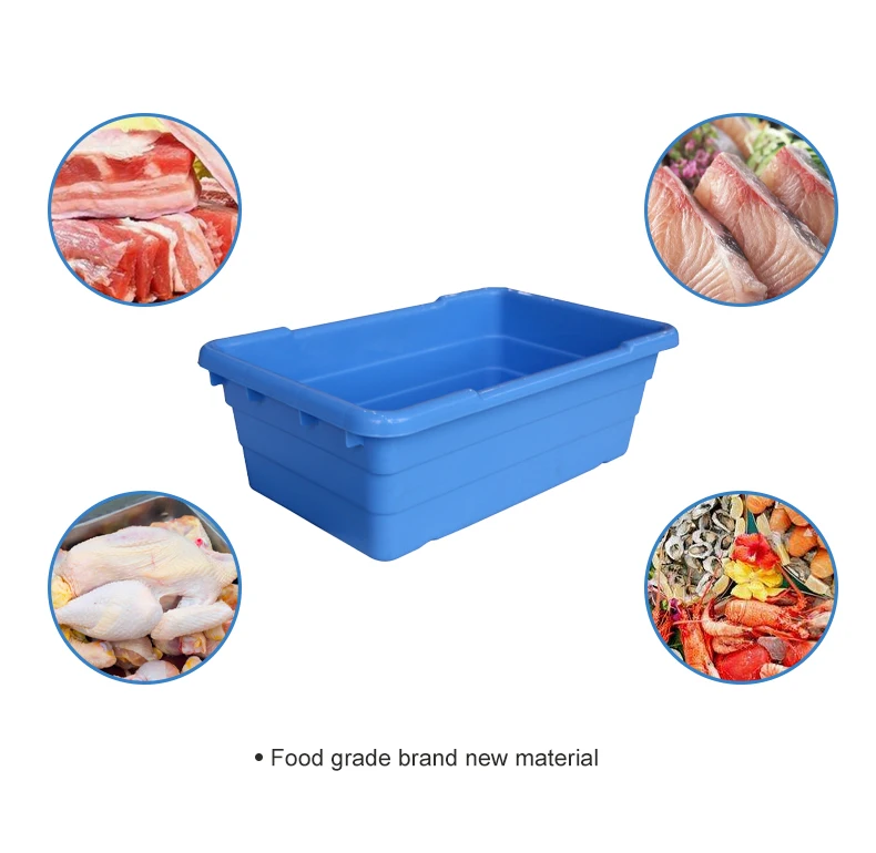 Stacking Nesting Food Containers / Meat Lugs with Wheeled Dolly ...