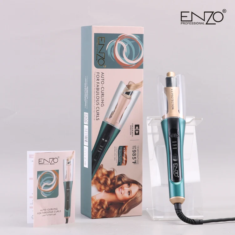 Enzo 2023 Hair Crimper Auto Rotating Ceramic Hair Curler Ptc Fast ...