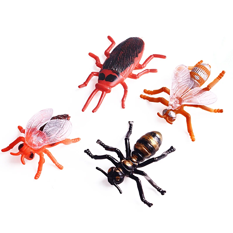Small Insects Model Set Toys Spider Dragonfly Bee Small Plastic Capsule ...