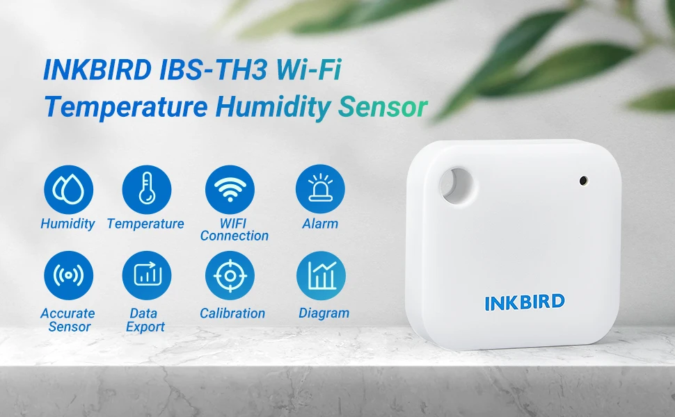 Inkbird Ibs-th3 Wireless Remote Temperature Humidity Sensor 2.4ghz Wifi ...