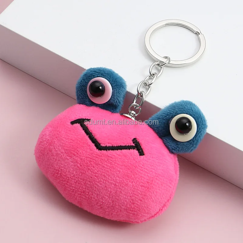 Cute Cartoon Animal Plush Toy Keychain Backpack Key Chain Cat Frog ...