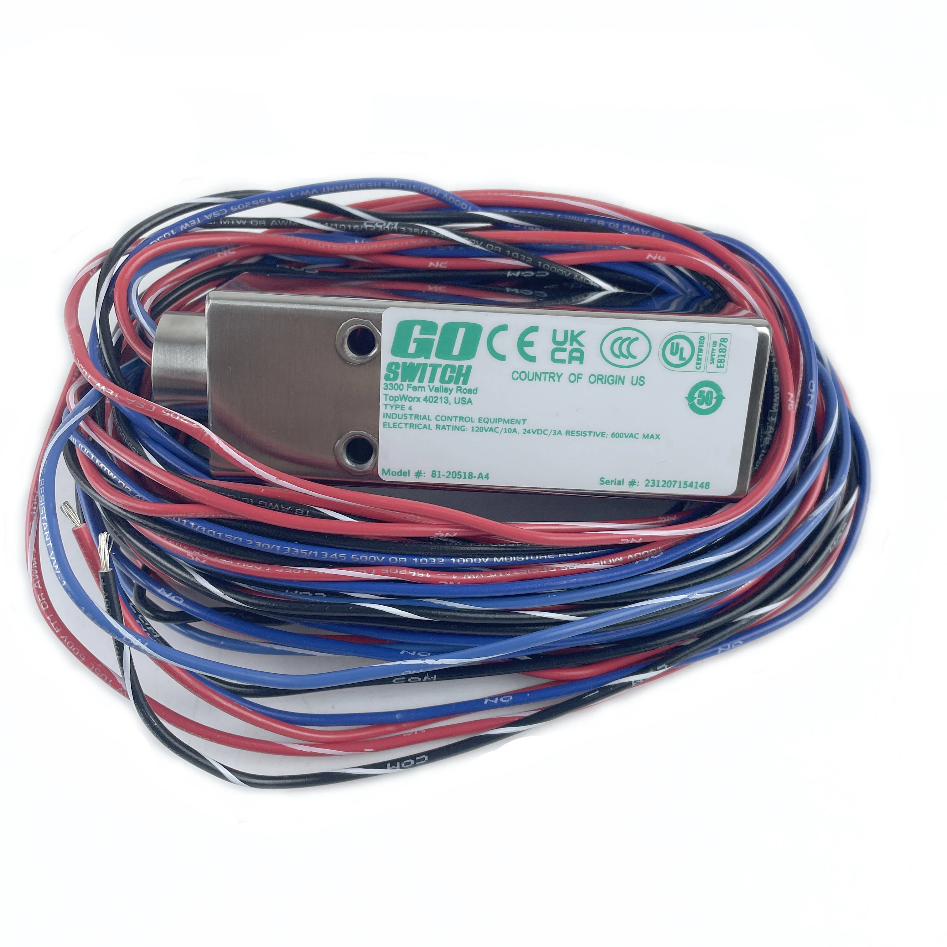 Emerson TOPWORX GO SWITCH Limit Switch 81-201518-A4 - Magnetic Induction