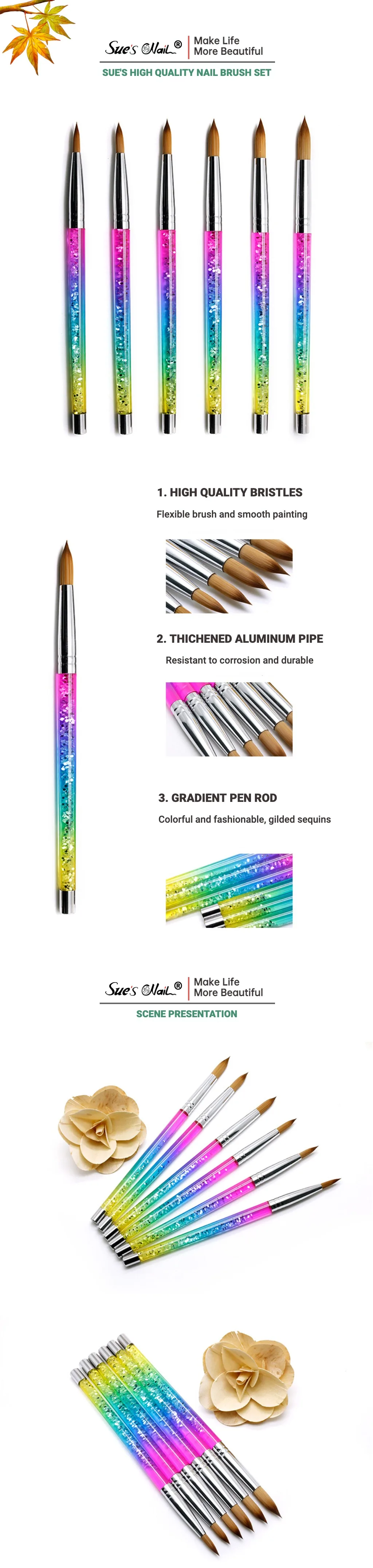 Sue's Nail High Quality Manicure Diy Kolinsky Hair Color Gradual ...