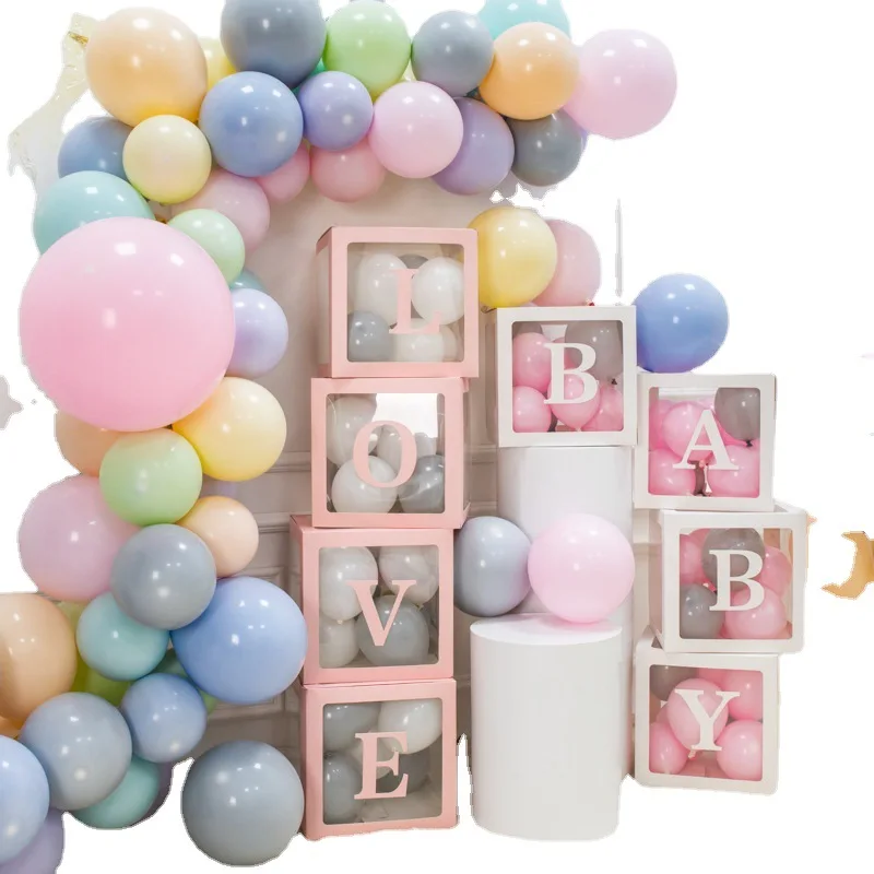 Balloon Boxes with Letters - Perfect for Baby Shower Decor
