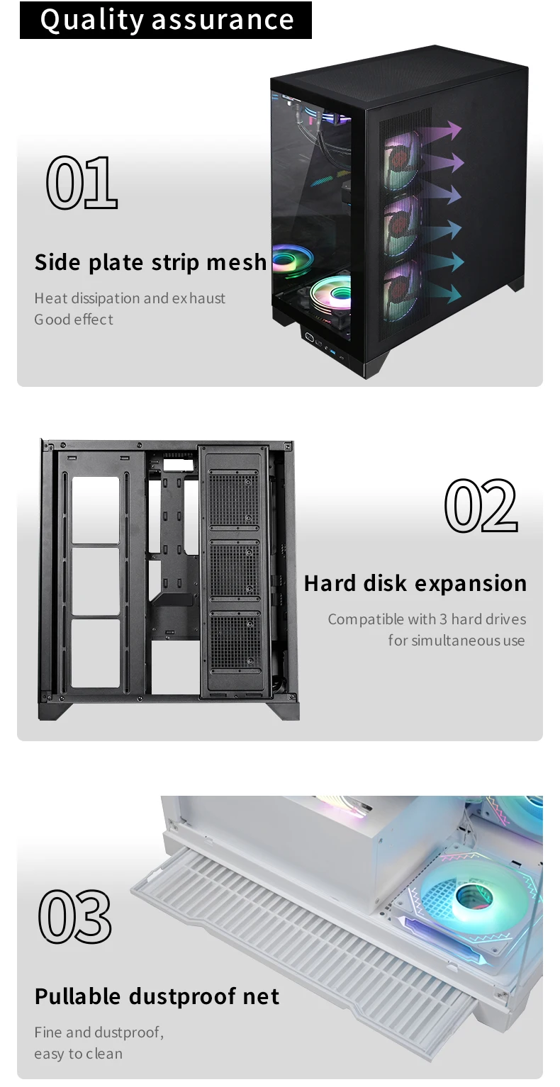 SNOWMAN Gaming Case - ATX/M-ATX PC with Transparent Glass