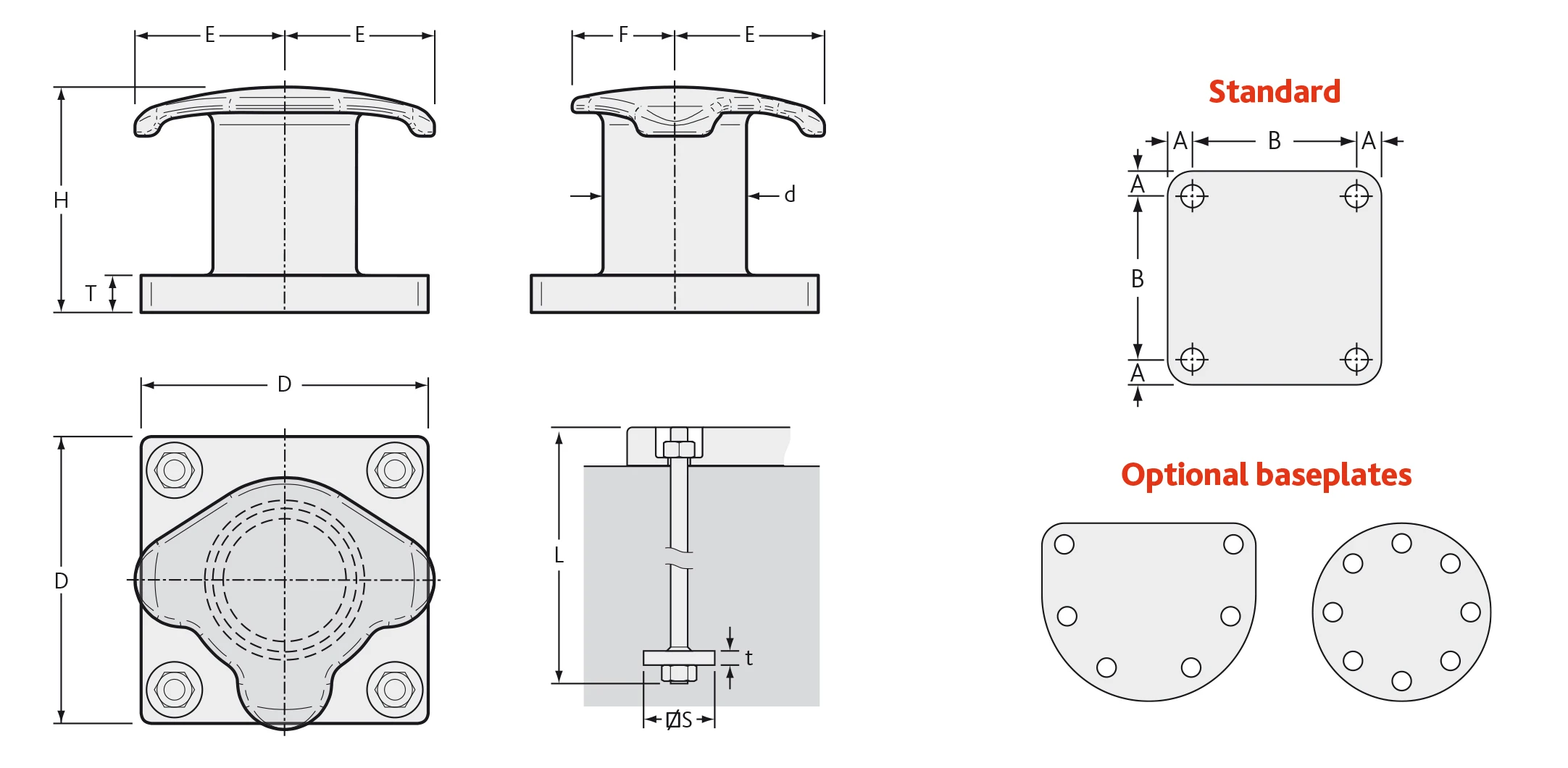Single Cross Bollard Mooring Bitt Cleat Double Boat Cross Dock Bollard ...