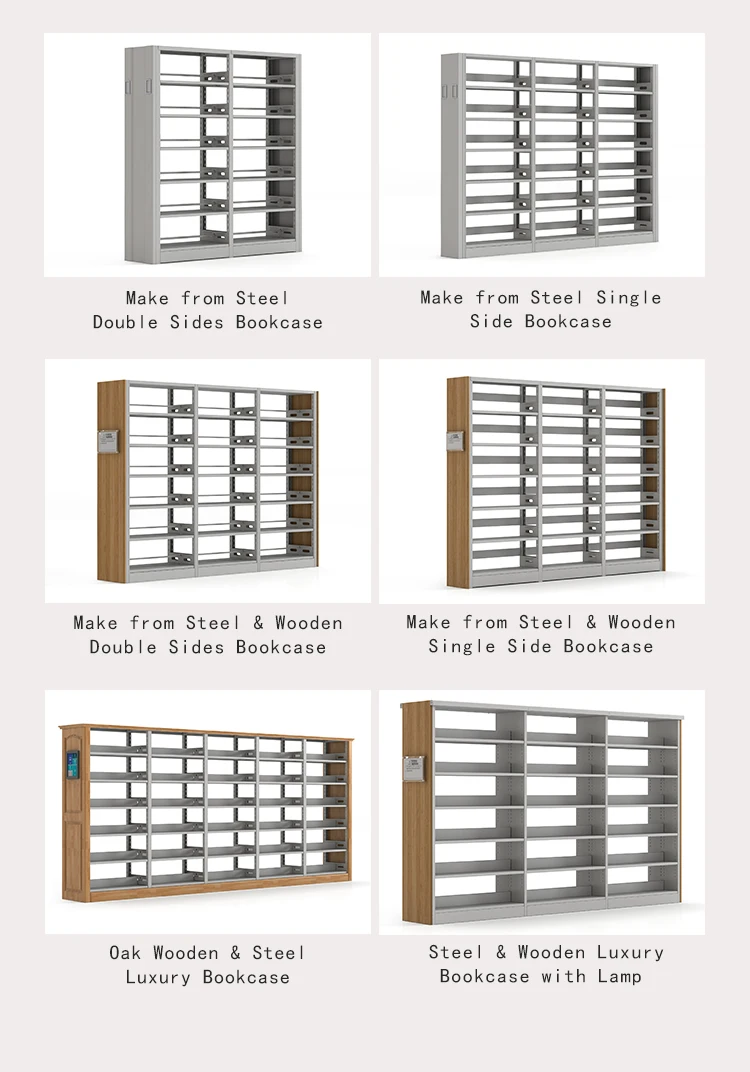 Professional Library & University Bookshelf Modern Steel Bookcase with ...