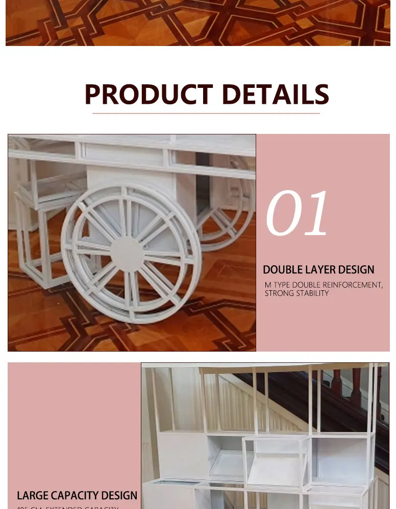 White Mobile Candy Bar Cart - Perfect for Weddings & Events