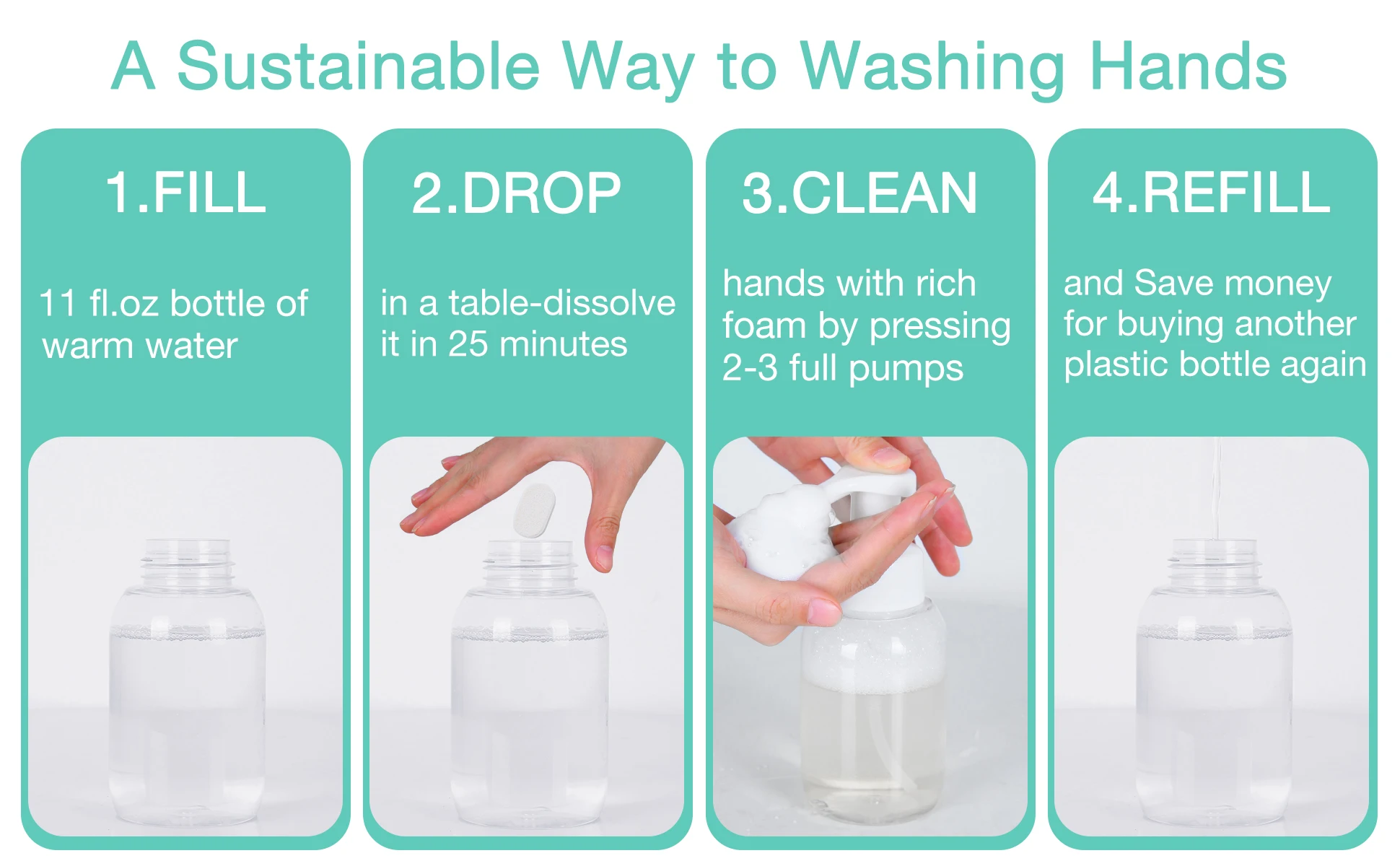 Sustainable Natural Foaming Hand Wash Tablets Solid Dissolving ...