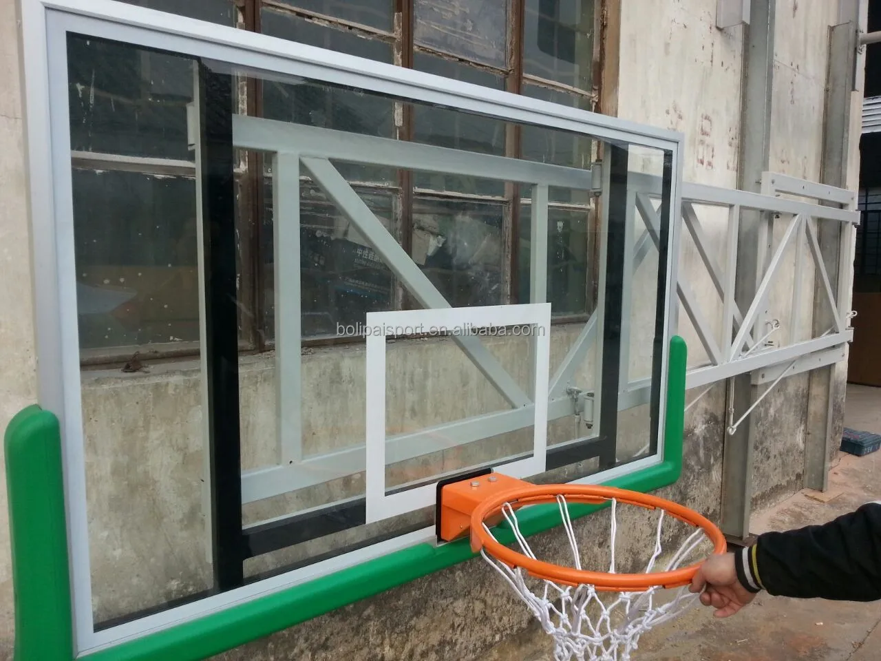 Tempered Glass Fiber Glass Basketball Board With Rims Hoops - Buy ...