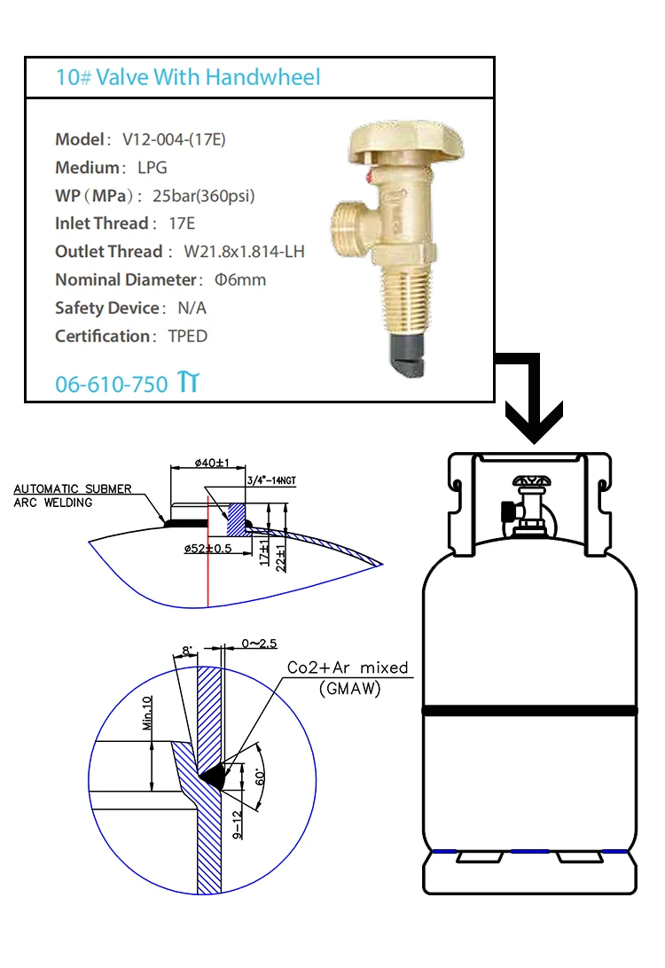 12.5KG LPG Tank Cylinder for Cooking in Gabon - SEFIC