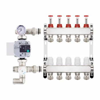 Brass Hydronic Underfloor Radiant Heating Manifolds Mixer Pack ...