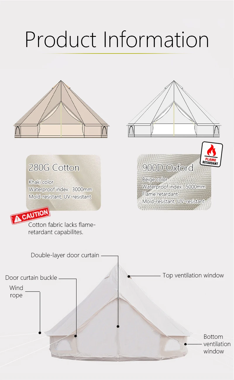 Four -door Luxury Pyramid Castle Waterproof And Thickened Multiplayer Picnic Bell Tent - Buy New ...