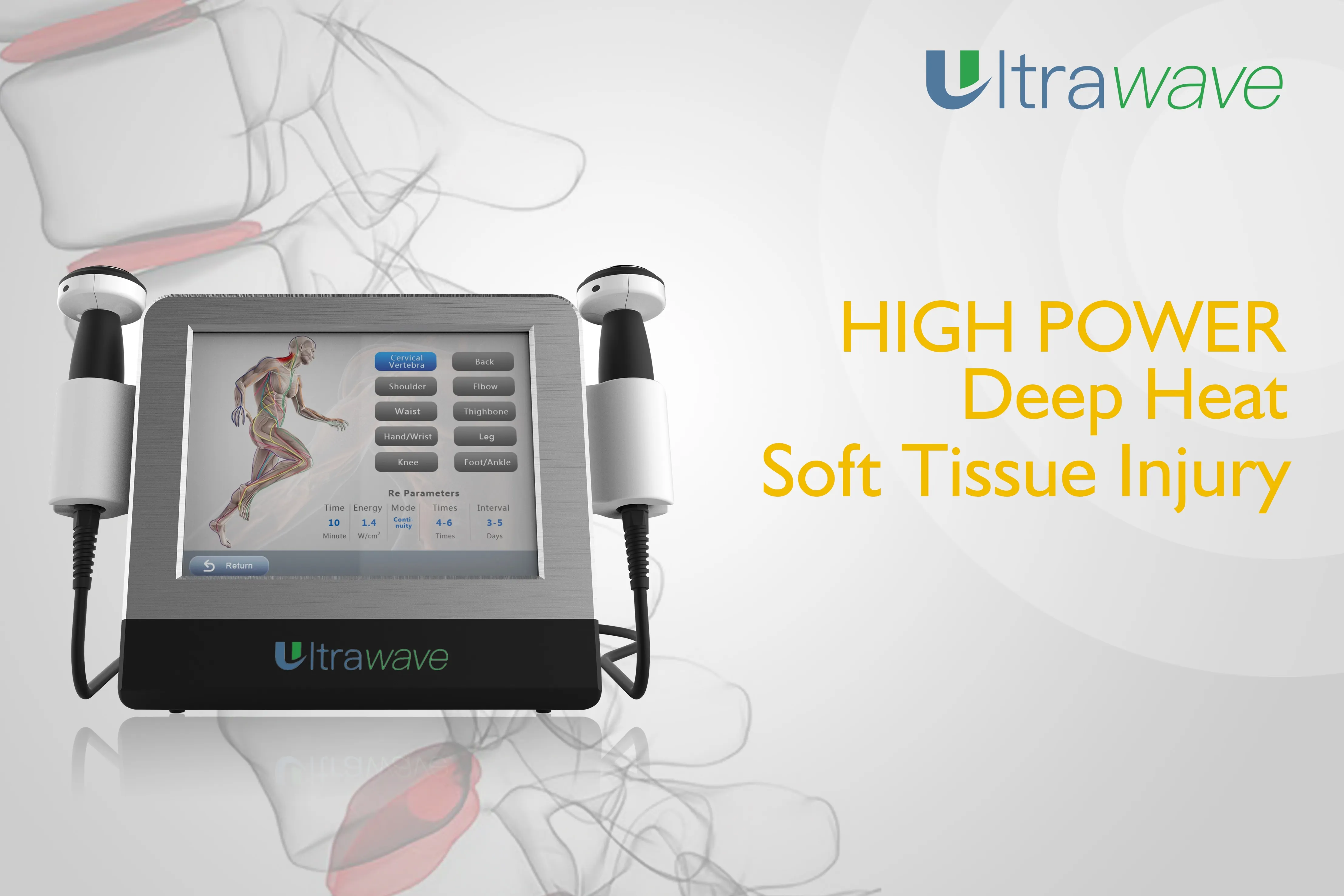 Noninvasive Ultrasonic Therapeutic 1 mhz 2 in 1 Ultrawave Professional ...