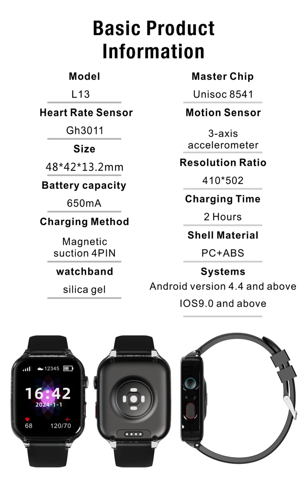 Sos Call Smart Watch 4g Gps Wifi Position Fall Detection Elderly Medica ...