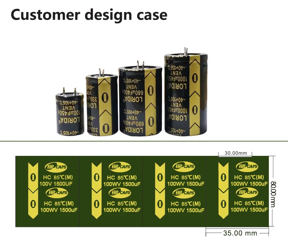 LORIDA Snap in Capacitors - High Voltage & Long Life