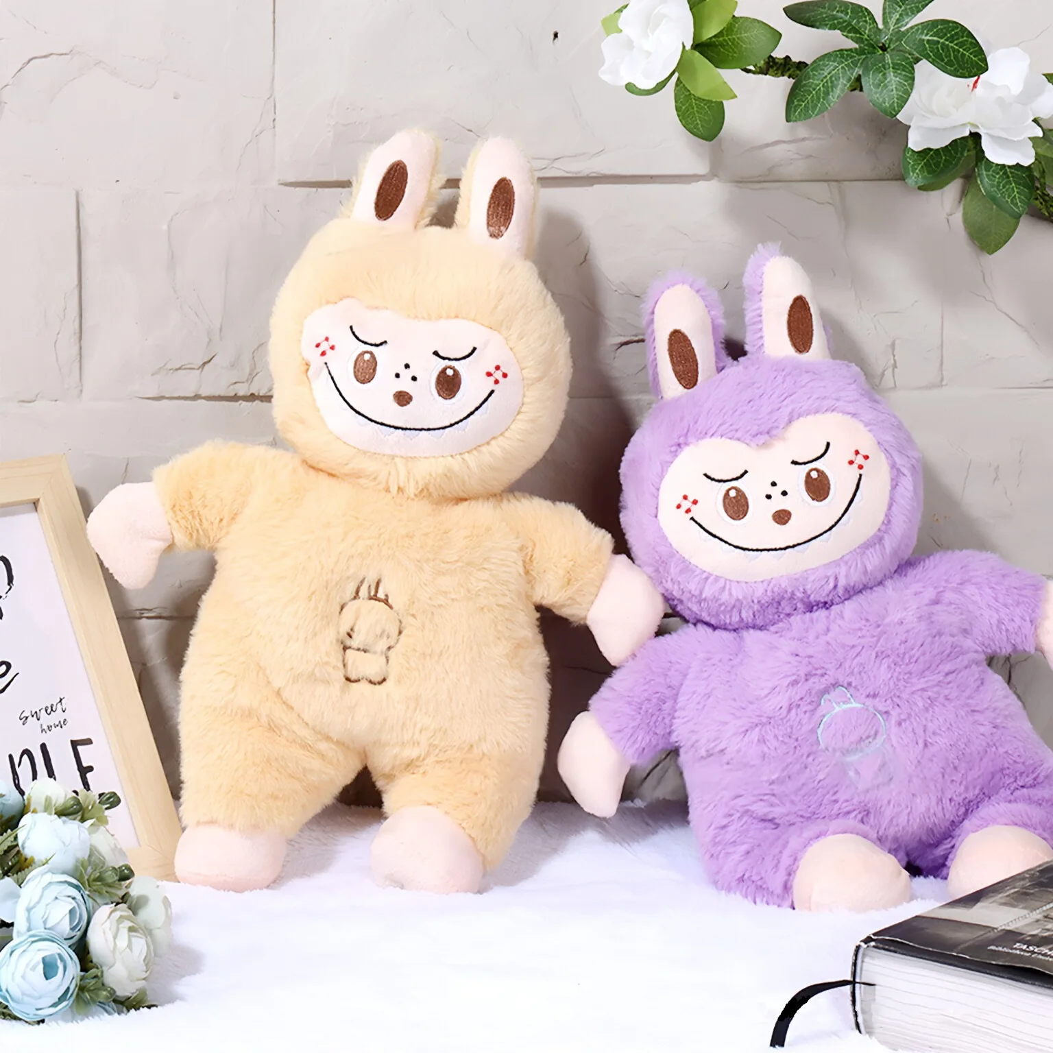 New Breathing Labubu Baby Animals Plush Toys Kids Sleeping Appease ...