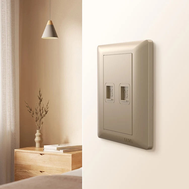 CHINT Double Data Outlets UK Wall Switch Electrical Switch Socket ...
