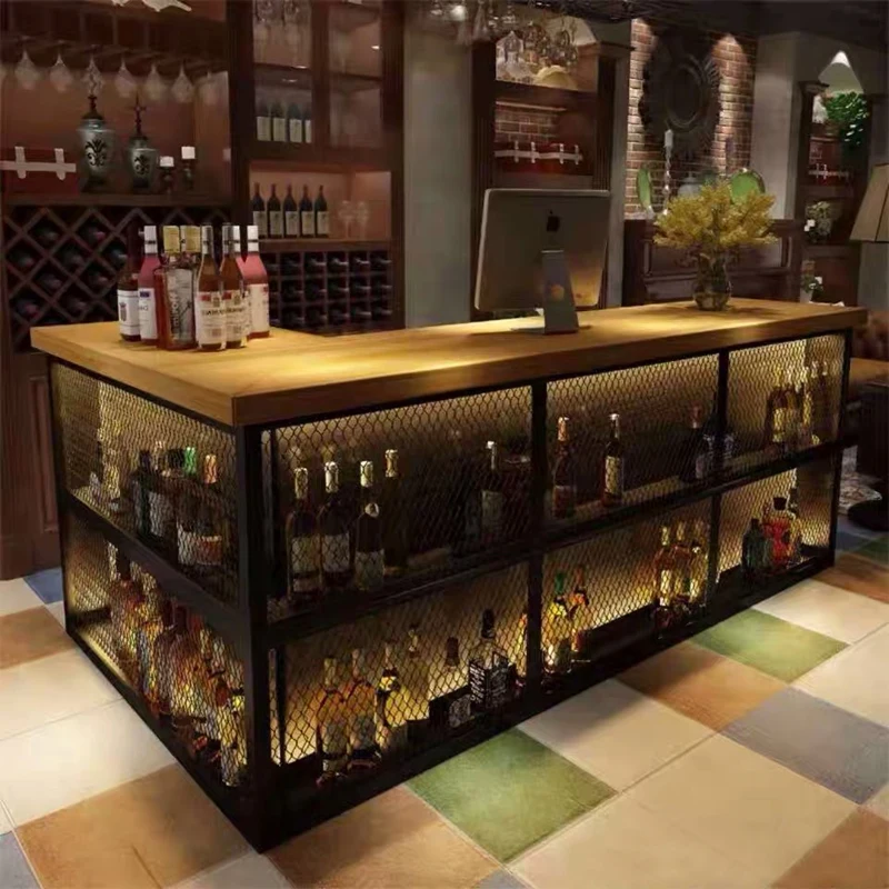 Customize Industrial Style Bar Counter Club Reception Desk Restaurant ...